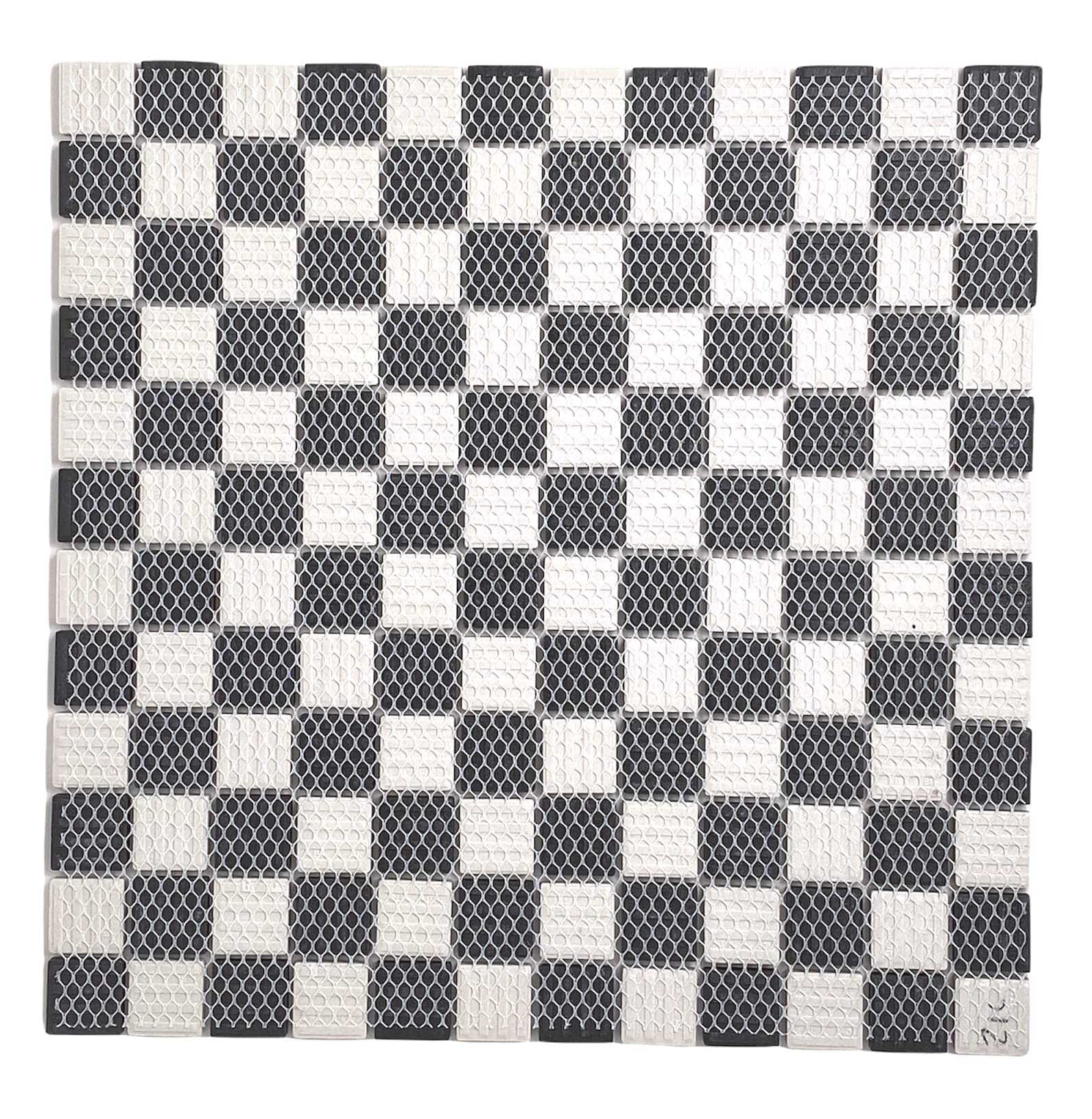 TDPW-UGBW1X1-400 Black Greyish Charcoal & White Checkered Unglazed Porcelain 7/8 Inch Square Mosaic Tile for Bathroom Floors, Walls, Kitchen Backsplash and Pool (Not Peel and Stick) - Box of 5 Sheets