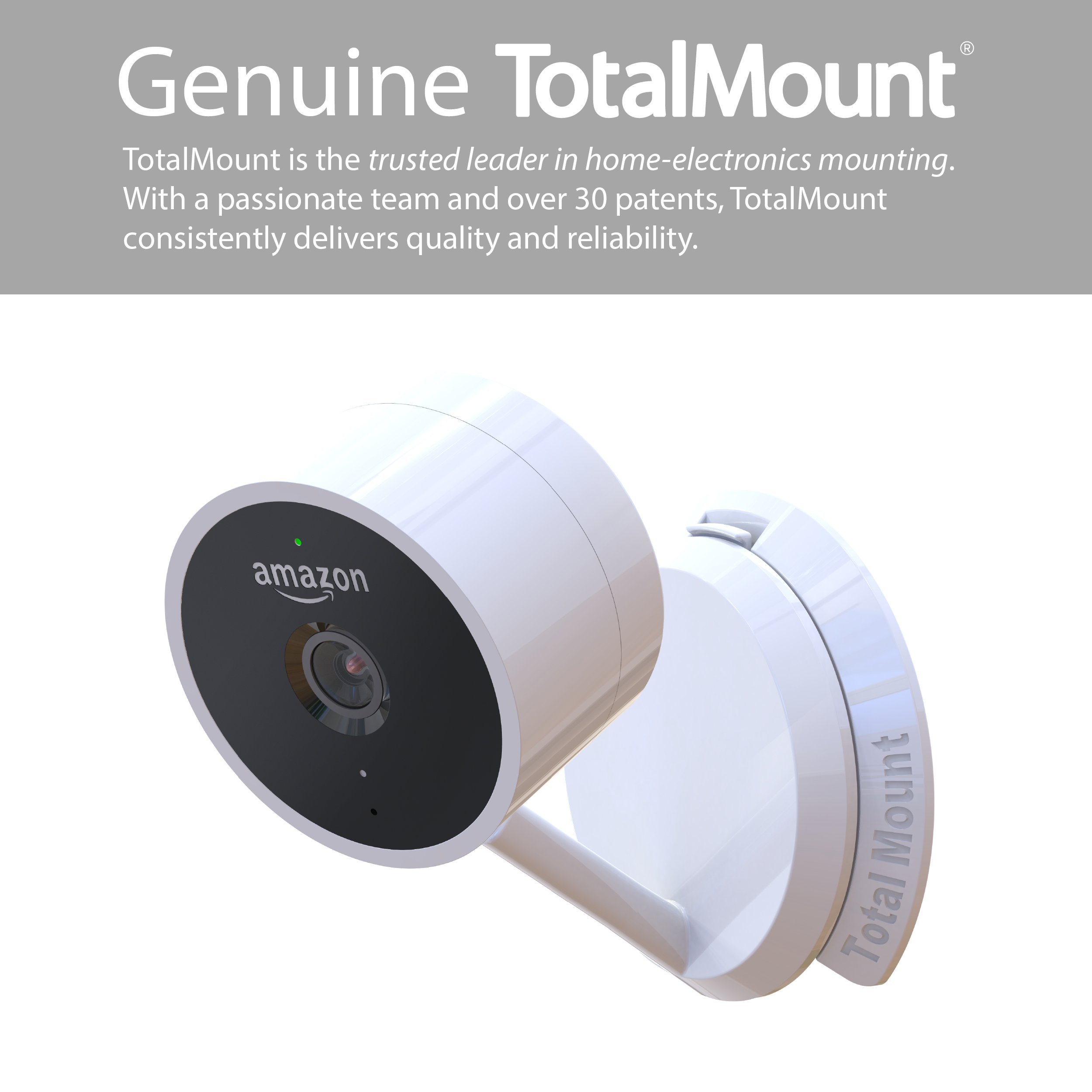 TotalMount Hole-Free Mount for Amazon Cloud Cam (Eliminates Need to Drill Holes in Your Wall)