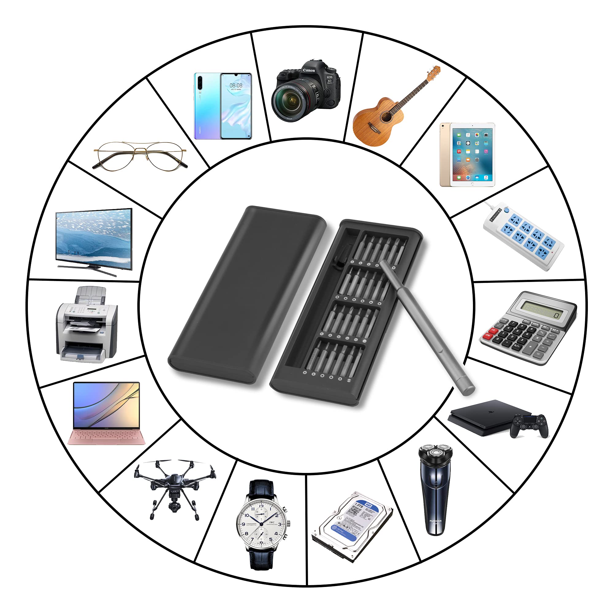 XOOL Precision Screwdriver Set, Pentalobe Screwdriver Tiny Screwdrivers Electronics Screwdriver Set Screw Driver Kit Torx Magnetic Screwdriver Set for iPhone PC MacBook Computer Tablet Cellphone
