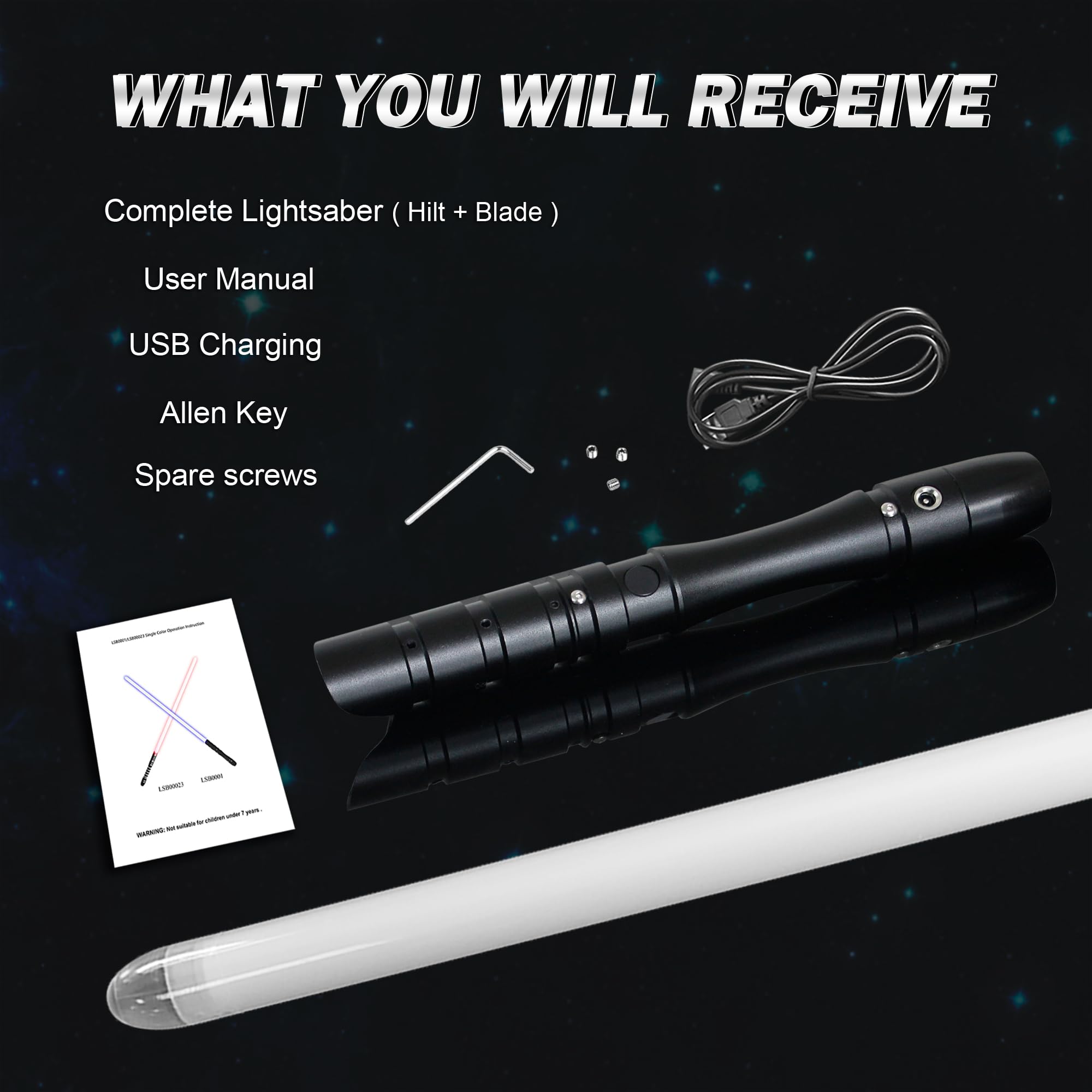 YDDSABER Jedi Sith LED Light Saber, Force FX Heavy Dueling, Rechargeable Lightsaber, Loud Sound High Light with FOC, Metal Hilt, Blaster, (Red)