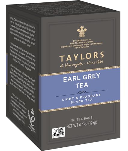 Taylors of Harrogate Earl Grey, 50 Teabags, Black