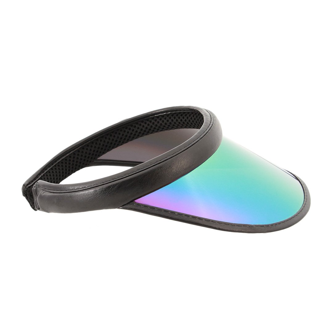Women Sun Visors Hologram Wide Brim Thicker Sweatband UV Protective Sportswear Visors Sunhat