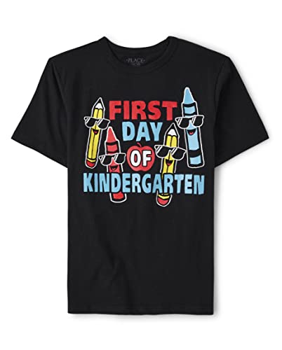The Childrens Place Boys' School Short Sleeve Graphic T-Shirts, First Day of Kindergarten, Small