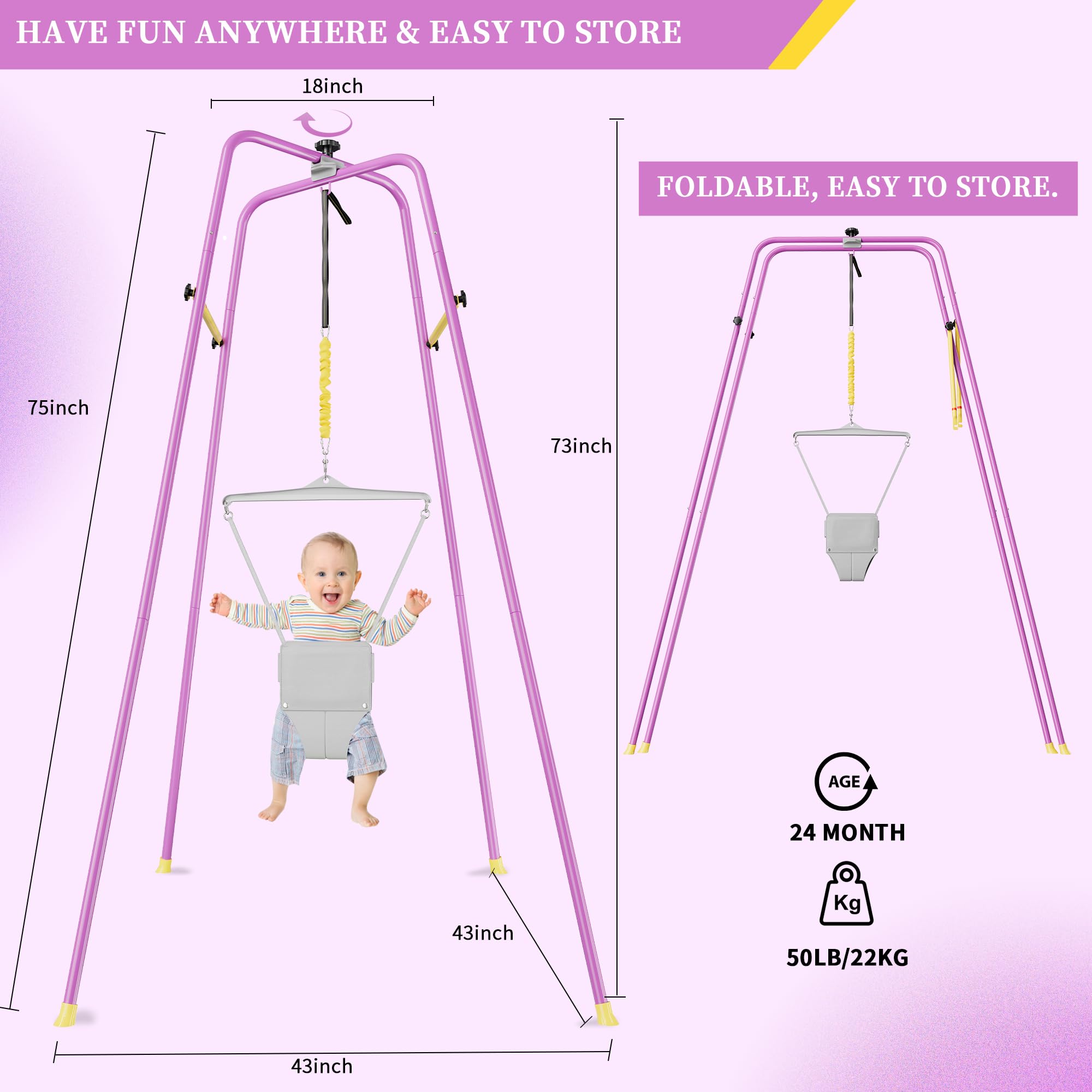 YIsintruan - The Original Baby Exerciser with Super Stand for Active Babies That Love to Jump and Have Fun (Standard, Purple)