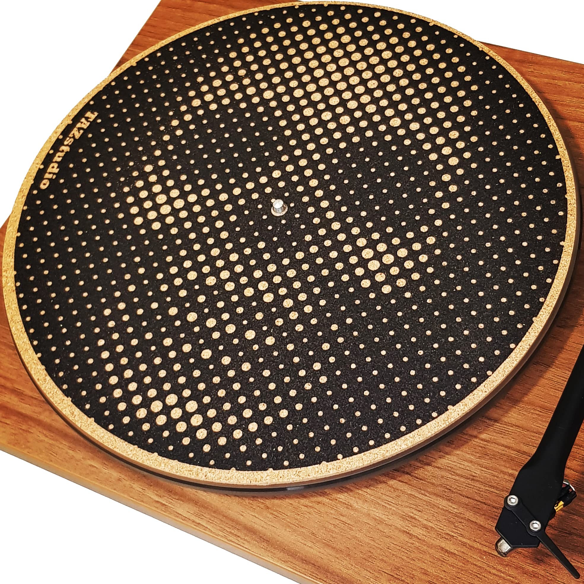 TazStudio Premium slipmat - Cork Turntable Mat [4mm Thick] for Better Sound Support on Vinyl LP Record Player - Cork mat Original Geometric Design Psychedelic Geometric Skull Art-m10