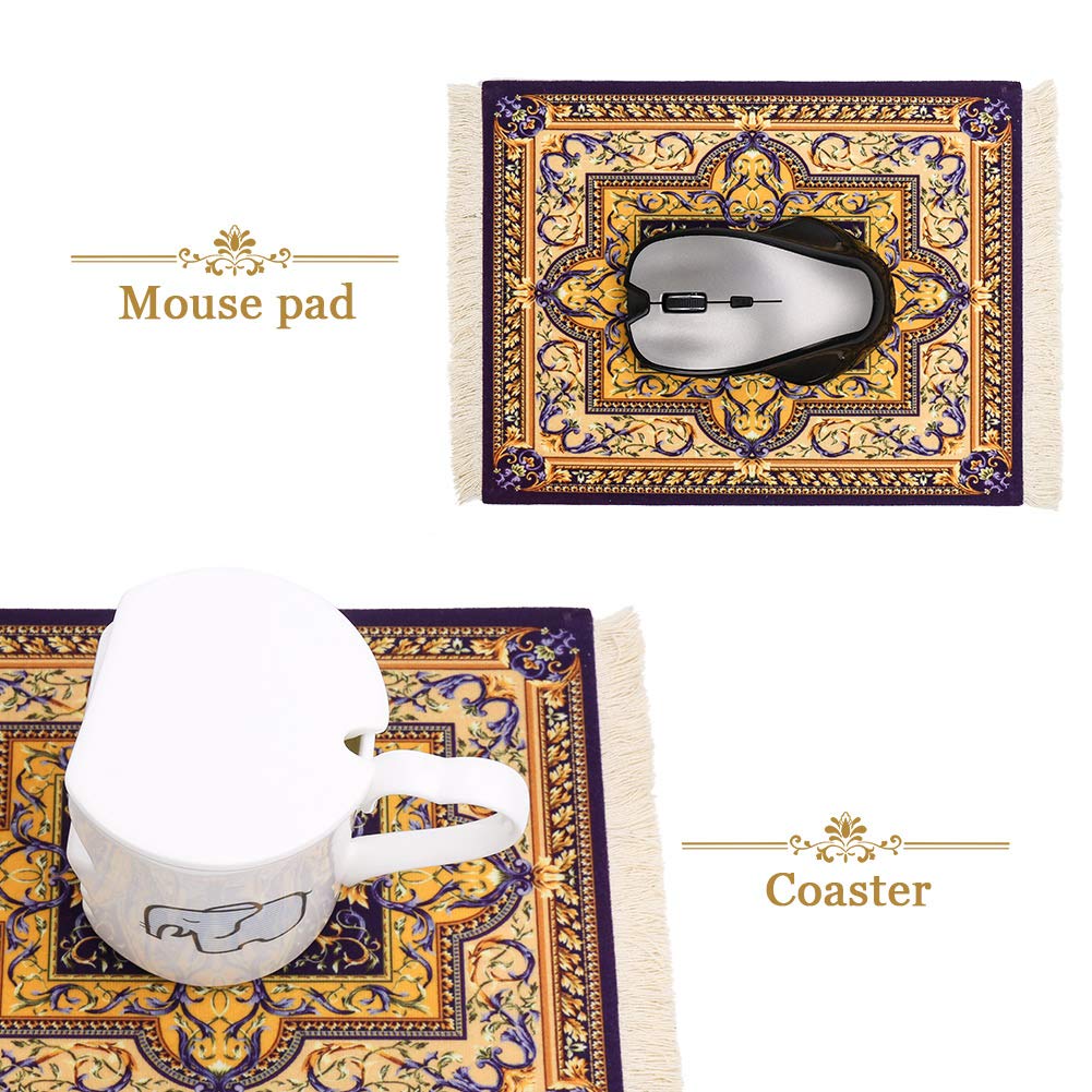 Vintage Mouse Pad, Persian Rug Style Anti-Slip Mouse Mat for Laptop Computer PC, Office Gaming Mousepad Oriental Persian Desk Rug Coaster by SubClap