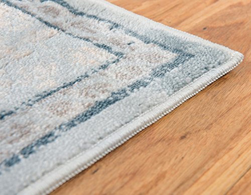 Unique Loom Paris Collection Pastel Tones Traditional Distressed Light Blue Area Rug (2' 2 x 3' 0)
