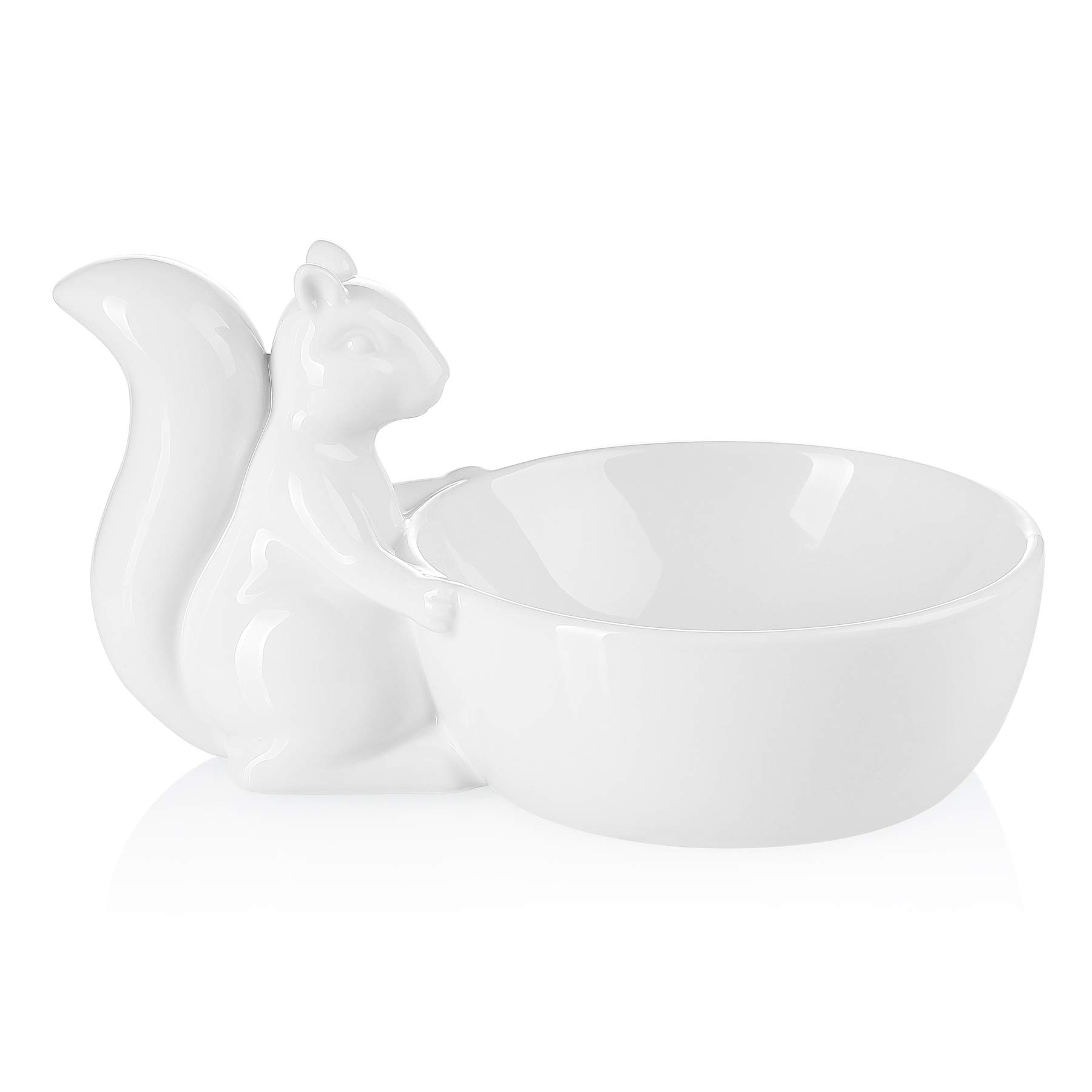 Sweese 741.101 Snack Serving Dish - Porcelain Squirrel Nut Bowl, Holiday Candy Dish for Snacks, Nuts, Fruits, Ideal for Party, Weddings, Baby Showers, Table Home Decor