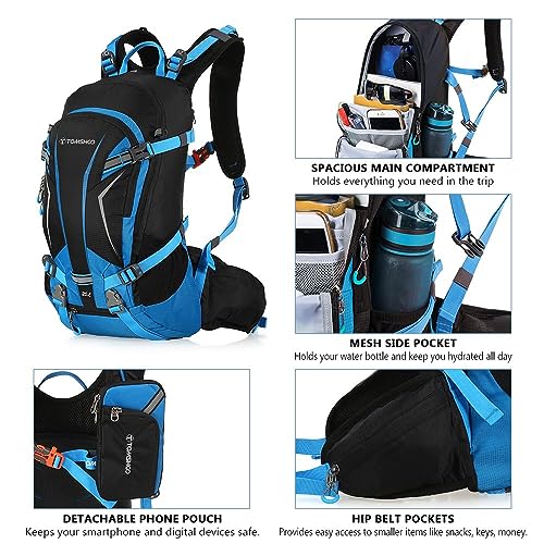 TOM SHOO 30L Cycling Backpack Lightweight Waterproof Backpack with Rain Cover Helmet Cover