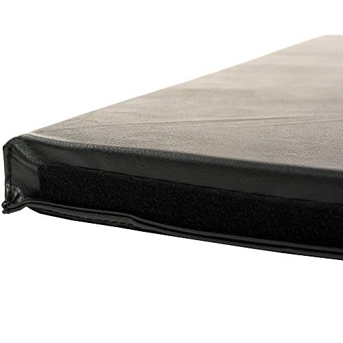 Sunny Health & Fitness Tri-Folding Gymnastics Tumbling Mat - Extra Thick with Carry Handles - for Exercise, Yoga, Fitness, Aerobics, MMA, Cardio Training, Stretching, Core Workouts – Multiple Sizes