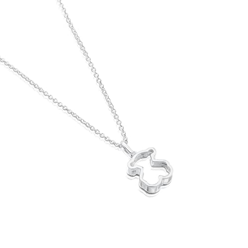 TOUS Sterling Silver Necklace for Women with Bear Motif, Size: 1.2 cm. Length: 45 cm. Galaxy Collection