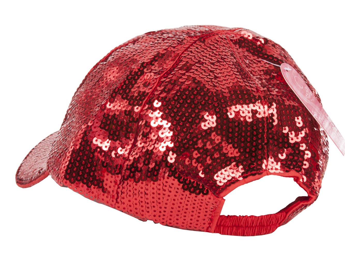 Womens Glitter Sequin Cap - Elastic Fit Baseball Hat - Black