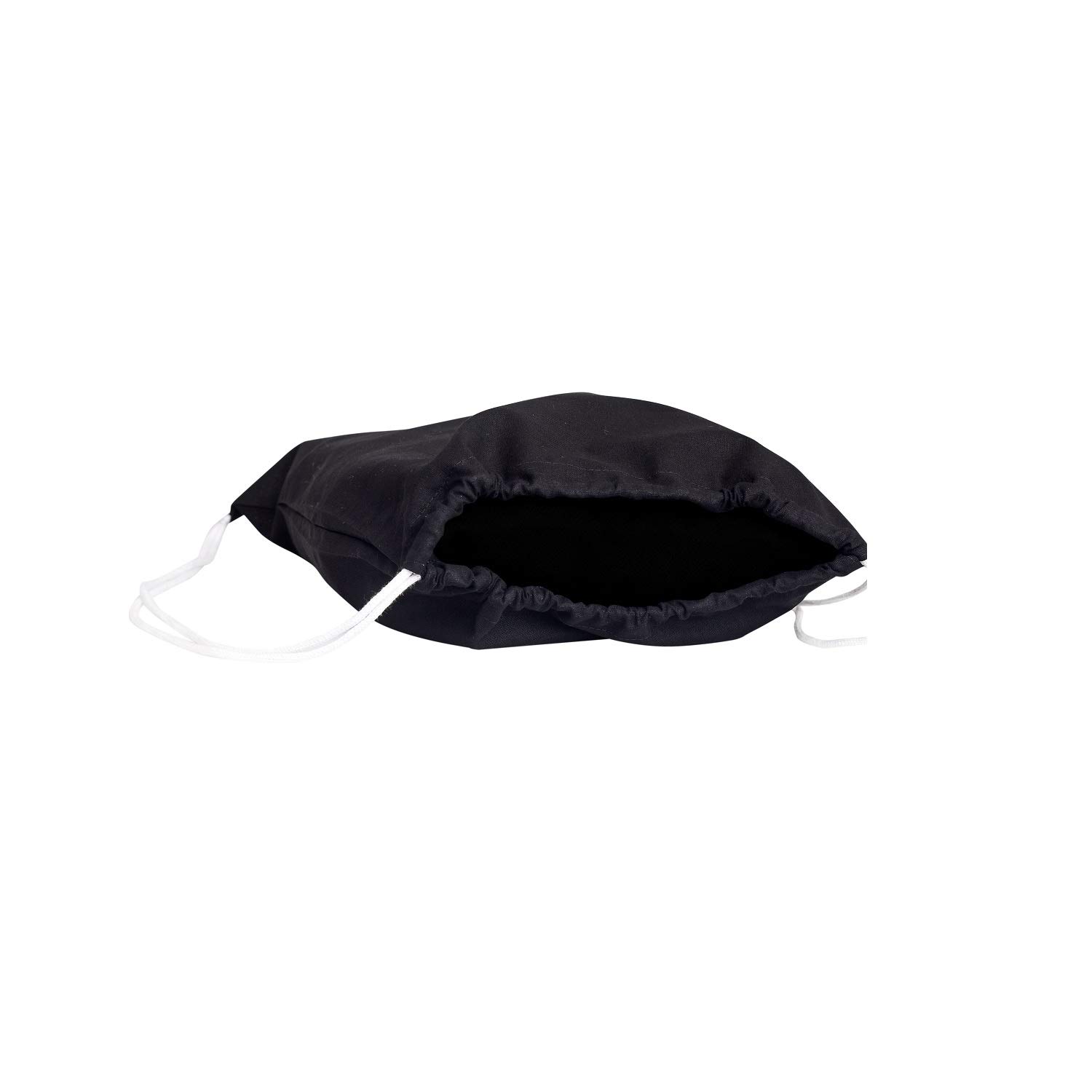 TBF Cotton Drawstring Backpack Gym Sack, Canvas Cinch Sport Pack for Men, Women - Set of 3, Black