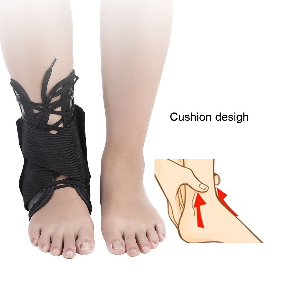 Sonew Ankle Brace Adjustable Foot Support Brace with Stabilizer Straps Lace Up Compression Sleeve for Sports Injuries & Sprain