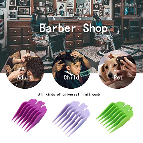 Yebeauty 8Pcs Hair Clipper Guides Combs Kit, Professional Trimmer Attachment Hair Clipper Replacement Guards Colorful for Haircut