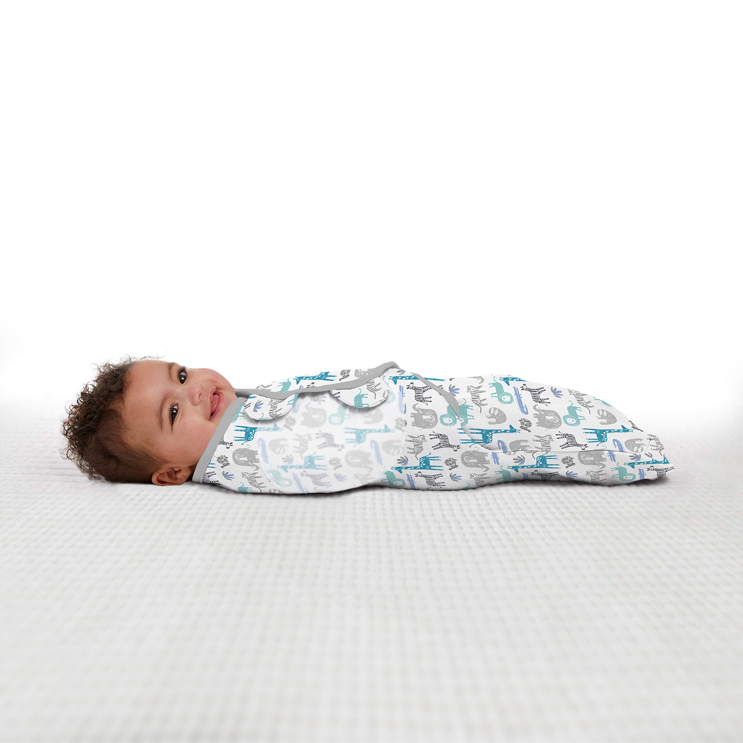 SwaddleMe Original Organic Swaddle, It's Zoo Cute, Small (0-3 Months, 7-14 Lbs, Up To 26"), (Pack of 2), Small (0-3 months)