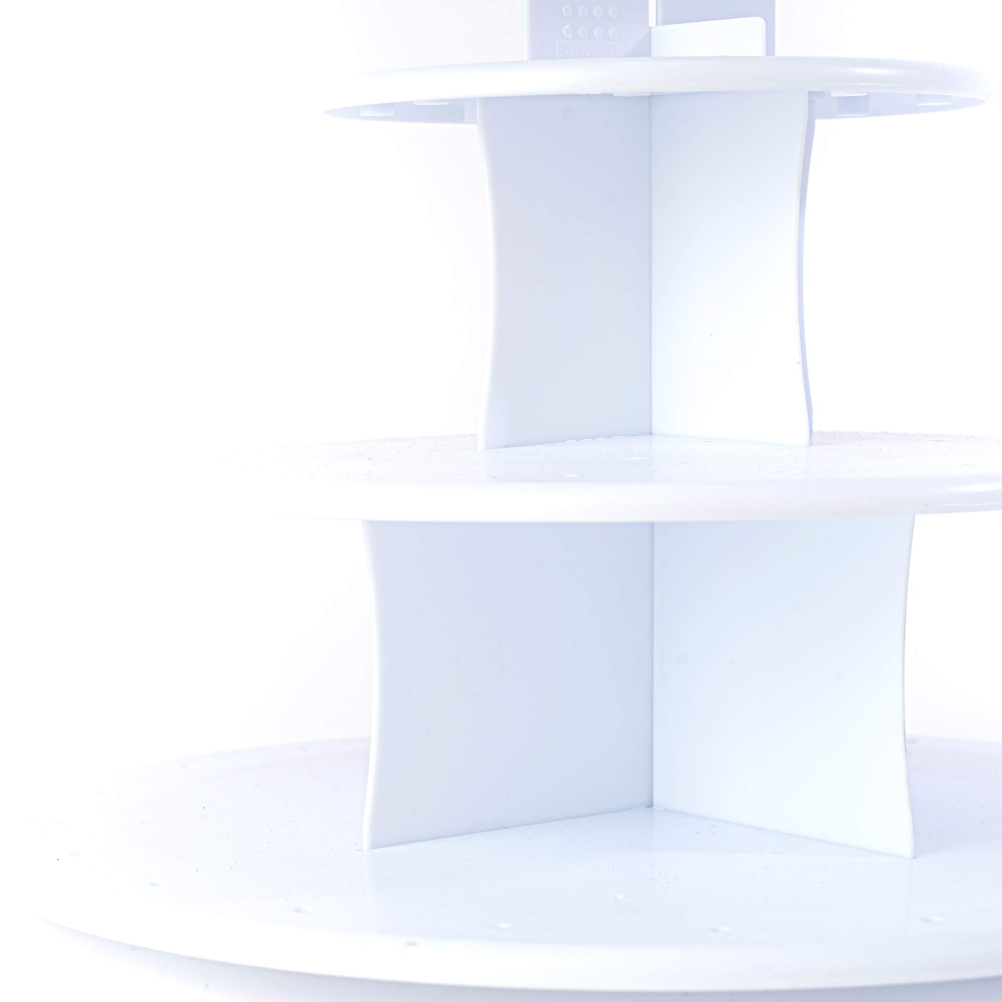 Simply Elegant 3-Tier Plastic White Round Cake Pop Display Stand 42 Hole (3mm) Lollipop Holder, Cupcake Stand, Treat Stand, Weddings Baby Showers Birthday Parties Halloween Candy
