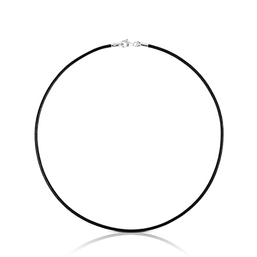 TOUS Black Leather Choker for Women with Sterling Silver Clasps, Length 40 cm Chokers Collection