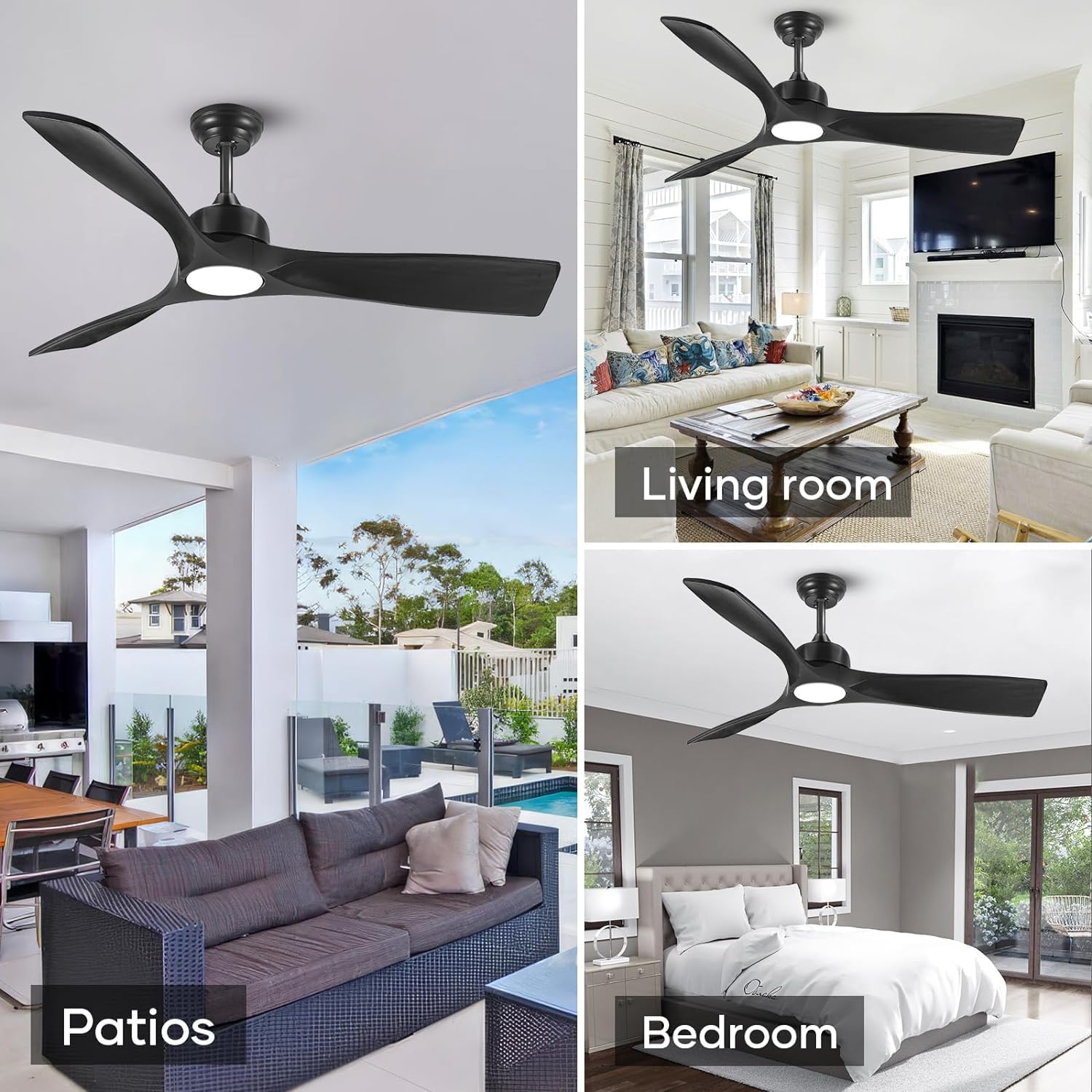 YCGU 36 Inch Farmhouse Ceiling Fan with Light, Rustic Caged Ceiling Fan Lighting, Industrial Chandelier Ceiling Fan with 3 Retractable Blades for Patio Living Room Kitchen, 6 Speed Reversible Timing