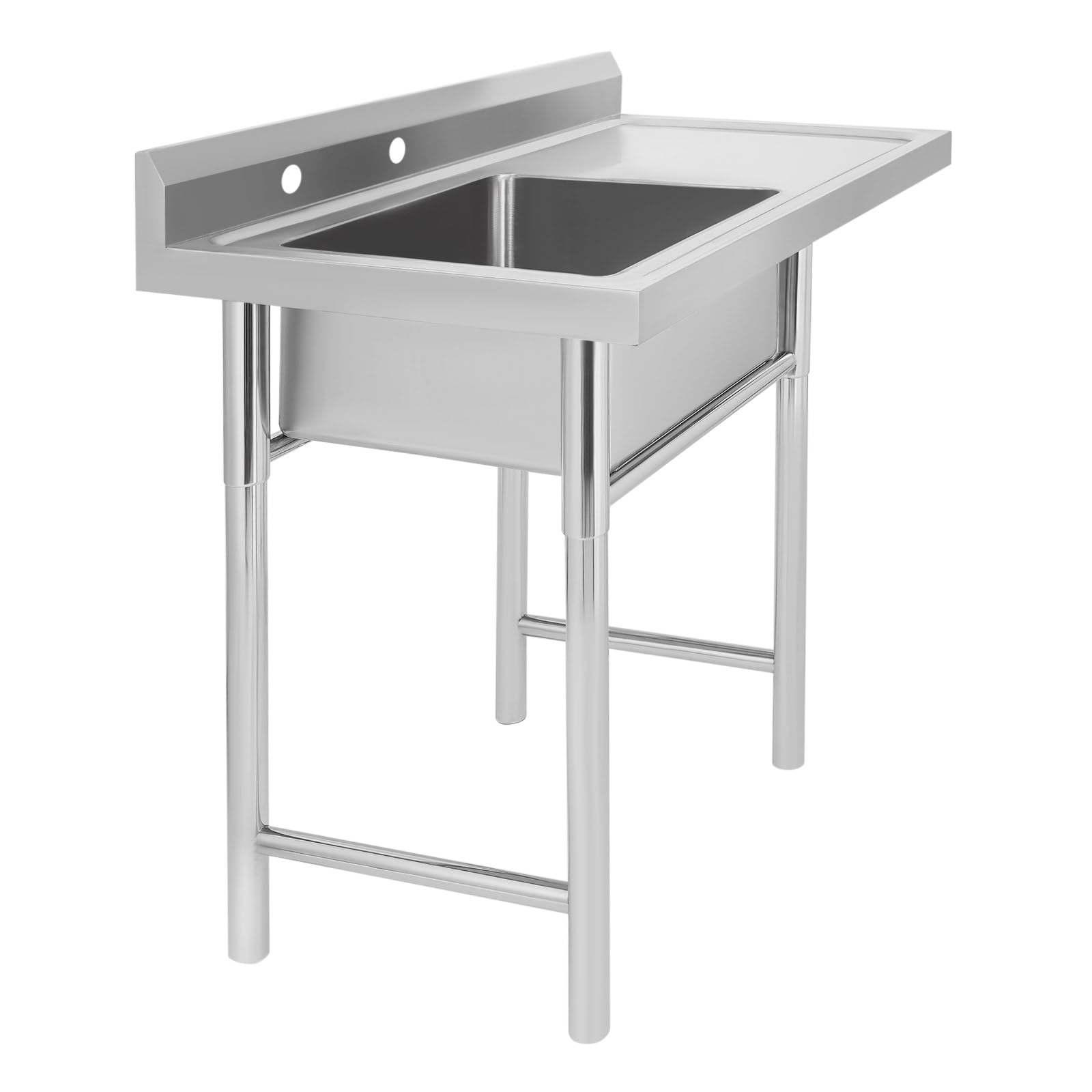 Utility Sink,Stainless Steel Kitchen Sink,Single Bowl Commercial Sink Drain Board Catering Prep Sink with Faucet and Sink for Restaurant,Laundry,Backyard,Garages 39.3 * 23.6 * 36.7inch(D)