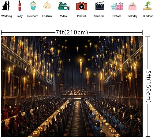 WOLADA 7x5FT Magic Castle School Backdrop Halloween Photo Backdrop Magic Backdrop Witch Wizard School Photography Backdrop Magic Party Backdrop Birthday Party Photo Backdrop Restaurant Backdrop 12584