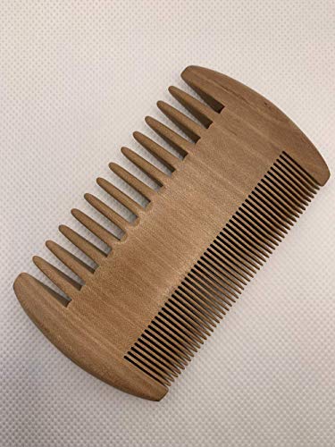 Wooden Beard Combs with Case,Dual Action Fine & Coarse Teeth for Hair and Men's Beard,Handmade Natural Wooden Comb by Alottery