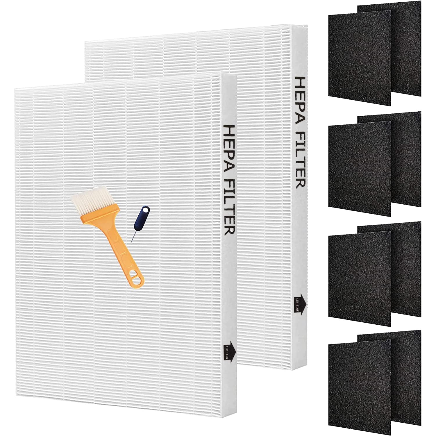 YllJYK C545 True HEPA Replacement Filter S, Compatible with Winix C545 Air Purifier, Compares to Winix S Filter 1712-0096-00, 2 H13 Grade True HEPA + 8 Activated Carbon Filters