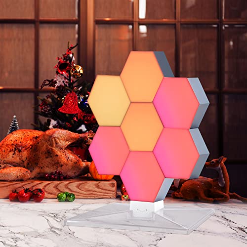 Yescom APP Control Hexagon LED Lights 10 Pack WiFi Wall Hex Light Gifts Gaming Room Bedroom Decor Work with Alexa Google