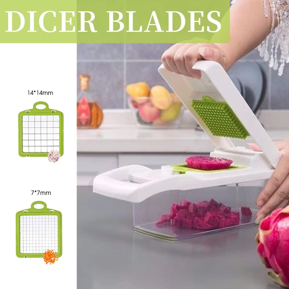 Vegetable Chopper Cutter 13-in-1 Veggie Dicer Onion Slicer (white)