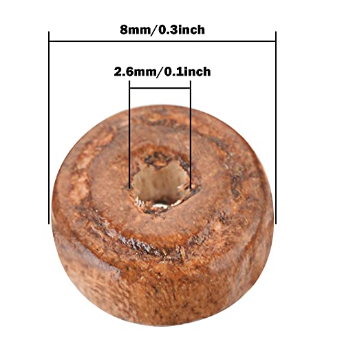 Souarts 1000pcs 8mm Wooden Flat Spacer Beads for Jewelry Making, Wooden Beads for Bracelets Making, Wood Beads for Jewelry Making