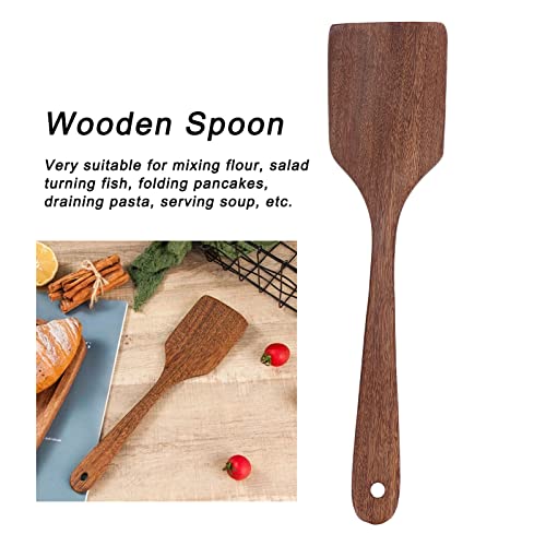 VTOSEN Wooden Spoon Exquisite Textured Lightweight Cooking Spatula & Paddle Set,Wooden Spoons for Cooking, Kitchen Supplies, Gift for Kitchen(33.5CM)