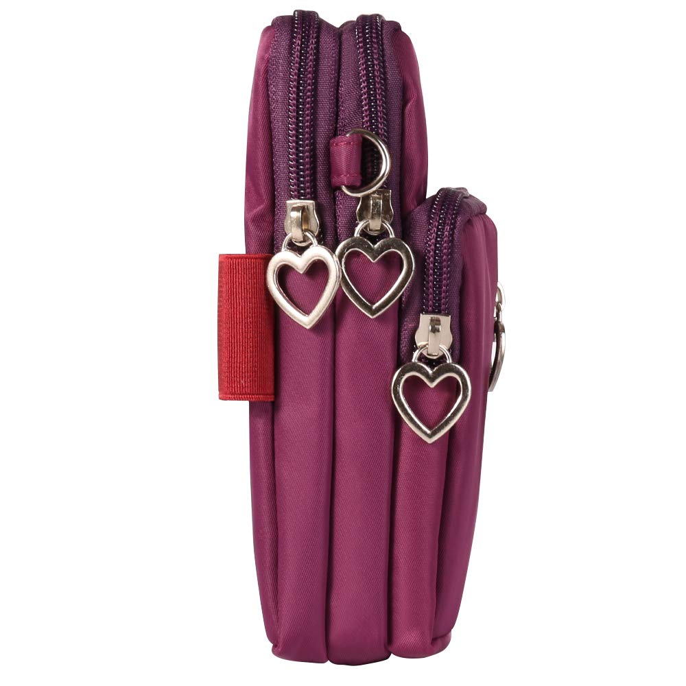 Small Crossbody Bag Case Cell Phone Shoulder Purse Wallet Armband for iPhone 11 13 Galaxy S21 FE S22 S20 S10 Plus A51 Pixel 6 (Purple)
