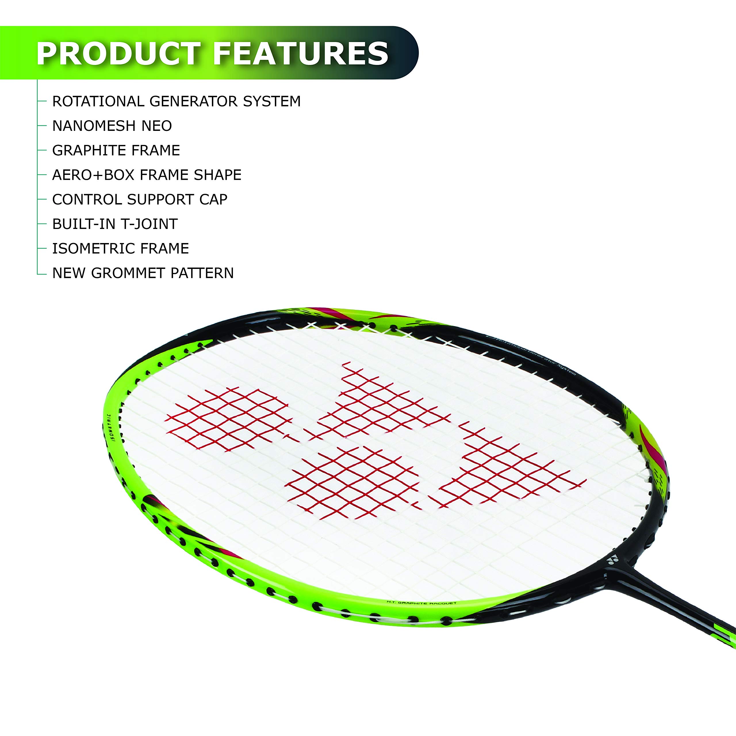 Yonex Astrox 6 4U/G5 BG65 @24LB Blk/Lime Badminton Racquet