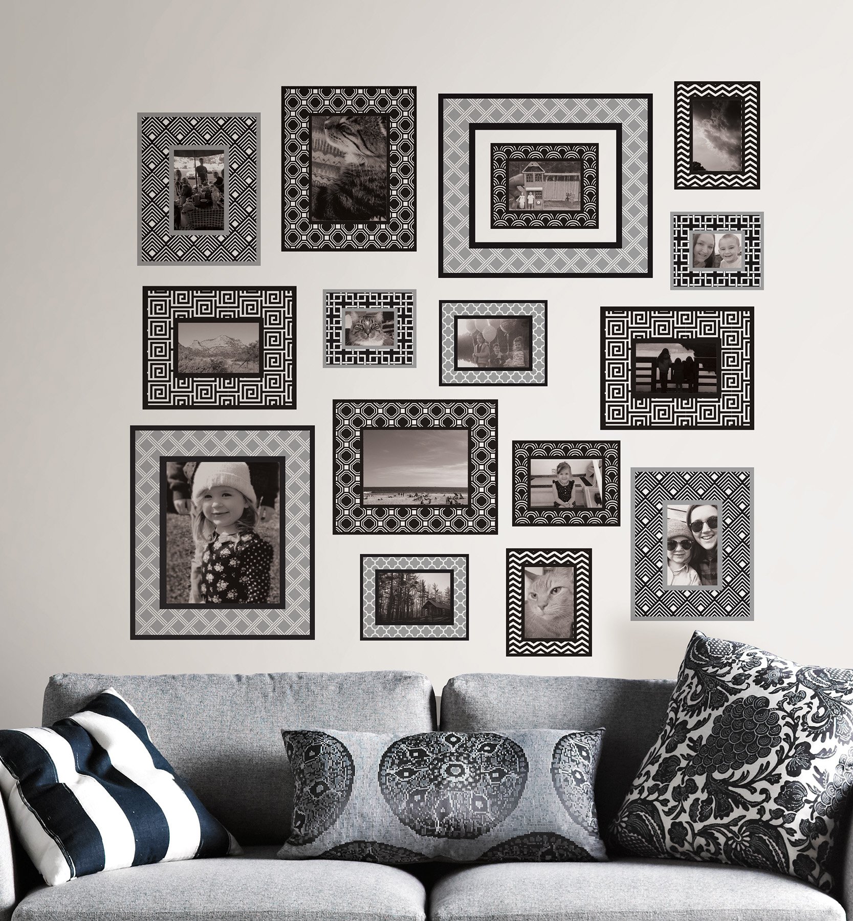 WallPops WPK1726 Photo Gallery Wall Art Kit, White & Off-White