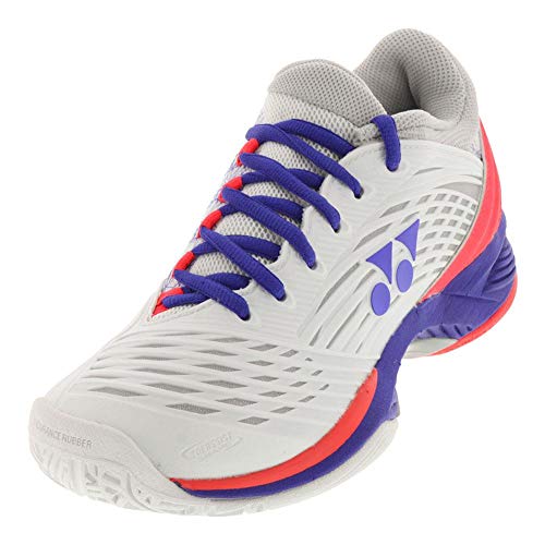 YONEX Women's Power Cushion Fusion Rev 2 Tennis Shoes (White/Purple, Numeric_6)