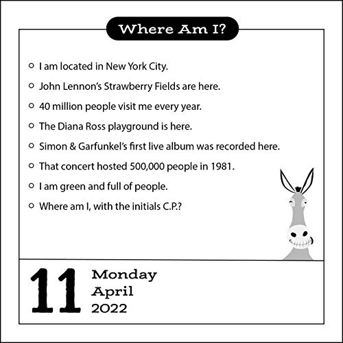 Smart Ass 2022 Day-to-Day Calendar: The Who, What, or Where Am I? Quiz Calendar