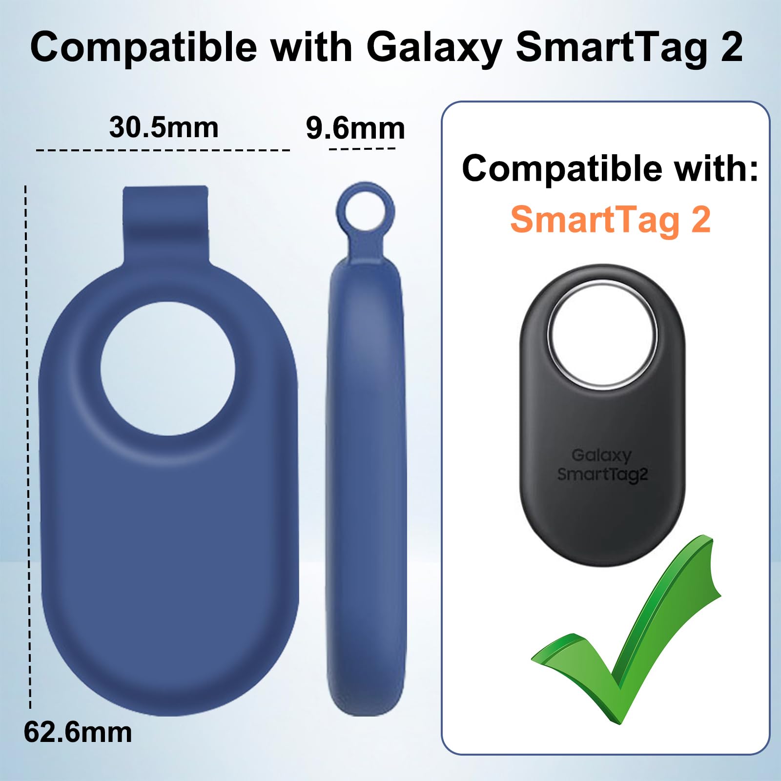 SmartTag2 Case, [4 Pack] Protective Silicone Samsung Smart Tag 2 Case Dog Collar with Key Ring, Waterproof Anti-Slip GPS Tracker Galaxy Smart Tag 2 Holder Cover for Key, Luggage, Pet