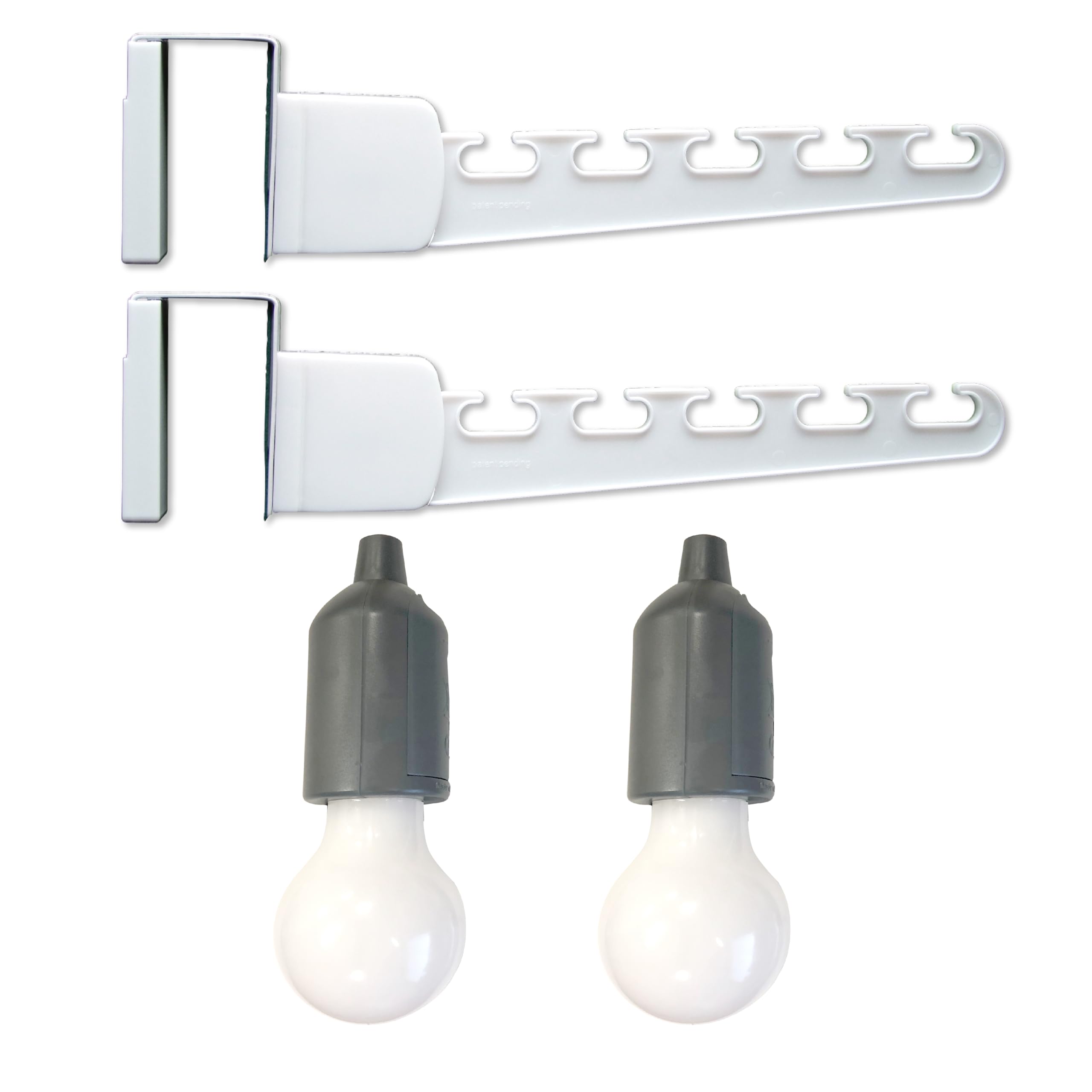 Wonder Hanger Over The Door Organizer for Clothes Hangers, Space-Saving Cascading Hanger Hooks, Grey, Pack of 2