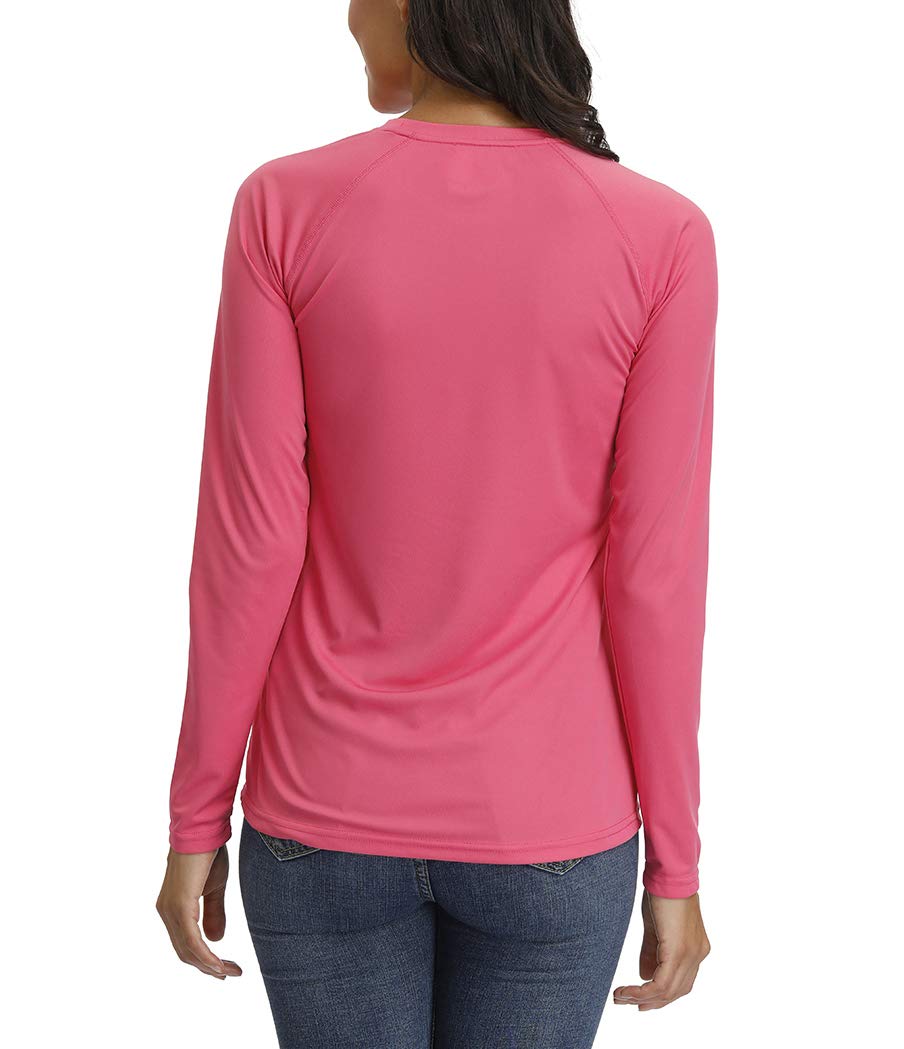 Women's UPF 50+ UV/Sun Protection Long Sleeve T-Shirt(2XL,Pink)