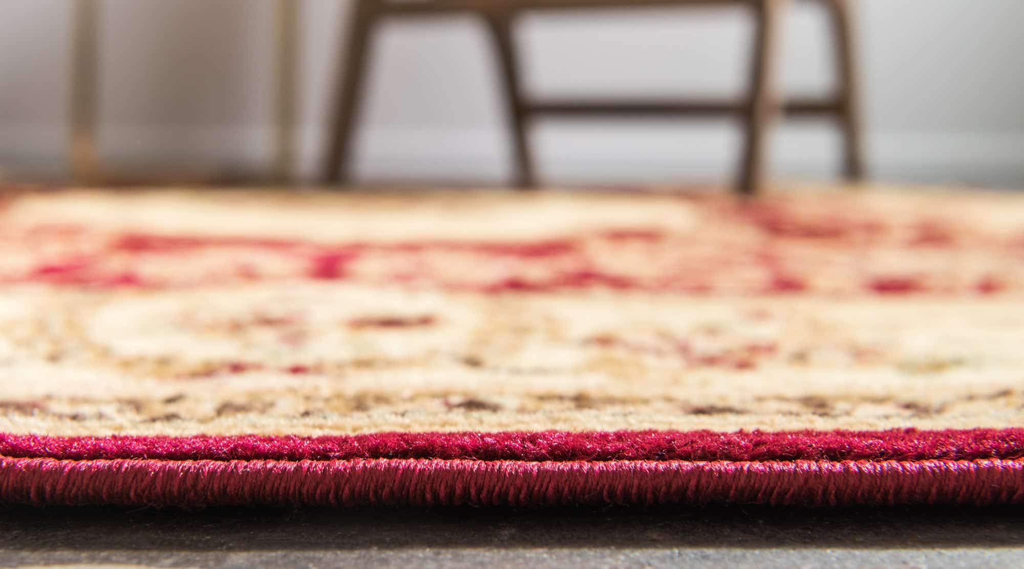 Unique Loom Versailles Collection Traditional Classic Medallion Motif Area Rug (6' 0 x 6' 0 Round, Burgundy/ Ivory)