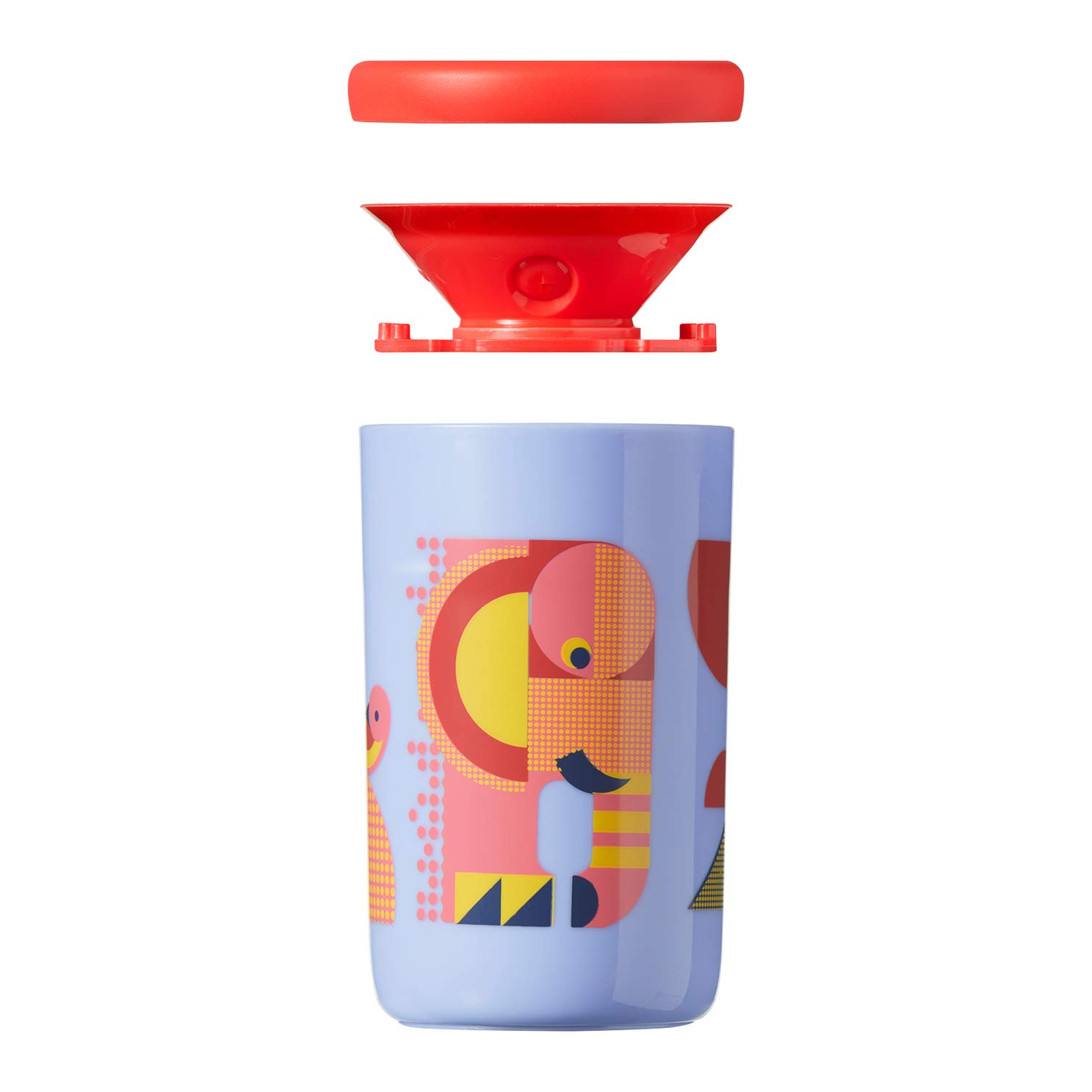 Tommee Tippee Easiflow 360° Spill-Proof Toddler Cup with Travel Lid, Lavender/Cherry, 12+ Months 2 Count (Pack of 1)