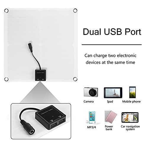 Solar Panel Portable Board 15W 2Pcs Flexible Single Crystal Emergency Charge Board Power Bank with Component 15Wx2 for Solar Battery Chargers Charging Kits