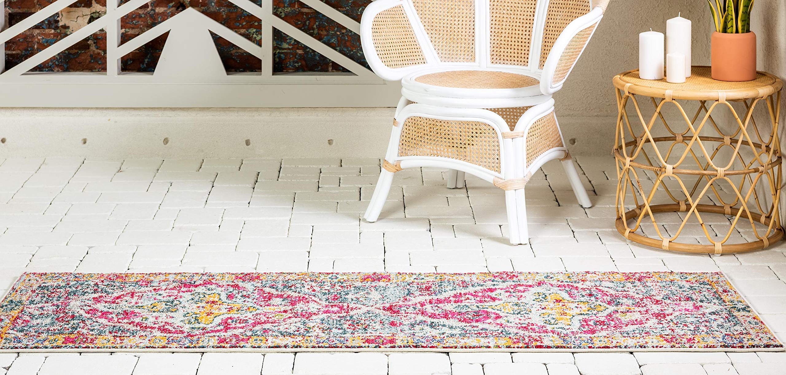Unique Loom Vita Collection Saturated Bohemian Over-Dyed Traditional Center Medallion Area Rug, 4' 0" x 6' 0", Multi/Ivory