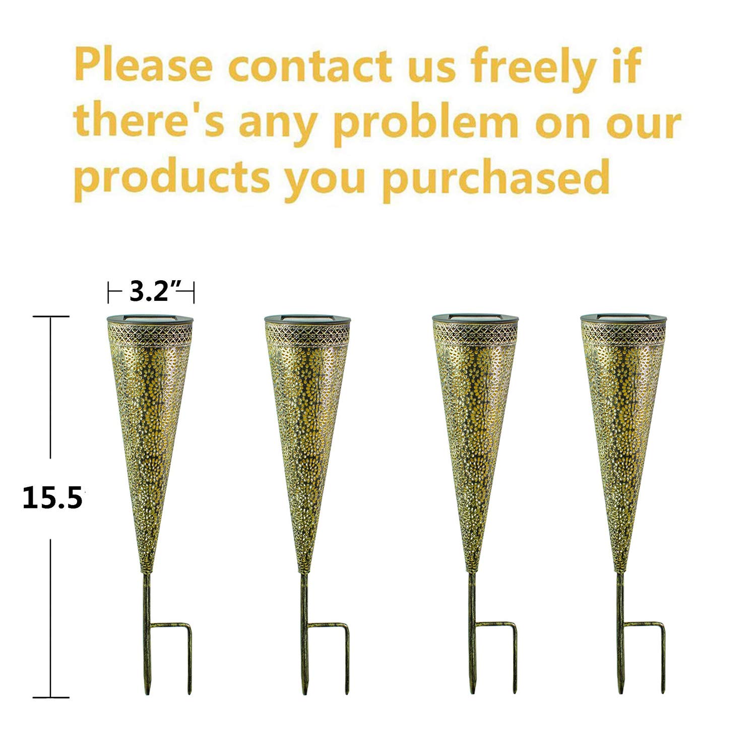 TAKE ME [Set of 2] Metal Solar Pathway Lights Garden Outdoor,Waterproof Decorative Stakes for Walkway,Yard,Lawn,Patio