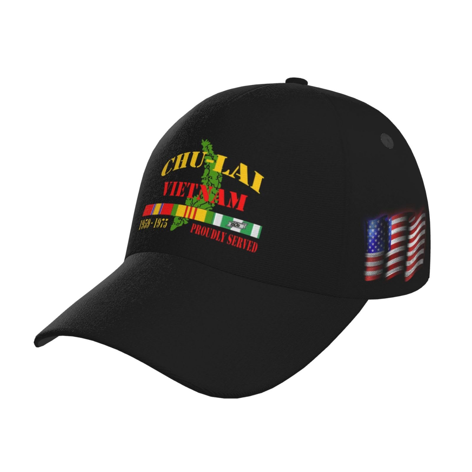 Tavos Vietnam Veteran Chu Lai Trucker Hat for Men - Baseball Snapback Cap American Flag