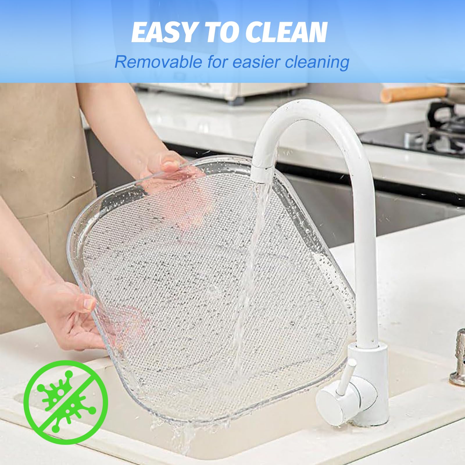 TopHand Square Lazy Susan for Refrigerator, Clear Rotating Lazy Susan Turntable Organizer for Refrigerator, Home Rotating Storage Rack for Kitchen, Cabinet, Bathroom, Bedroom (13.78 X 10.24 in)