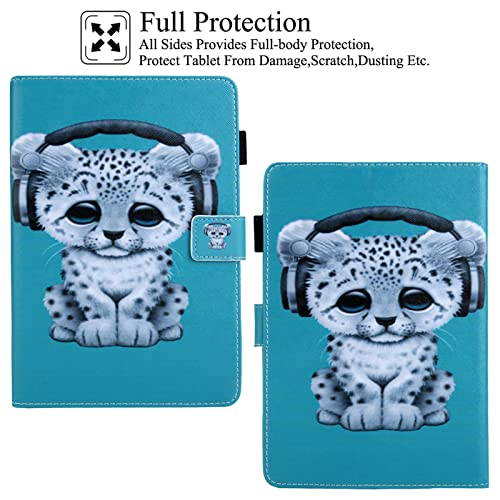 Universal Case for 7.0 Inch Tablet, Artyond Multi-Angle Viewing Stand with Card Slots Case for 6.8 inch Kindle Paperwhite 2021/Kindle Fire 7 2015-2022/Fire HDX7 and More 7 inch Tablet, Snow Leopard