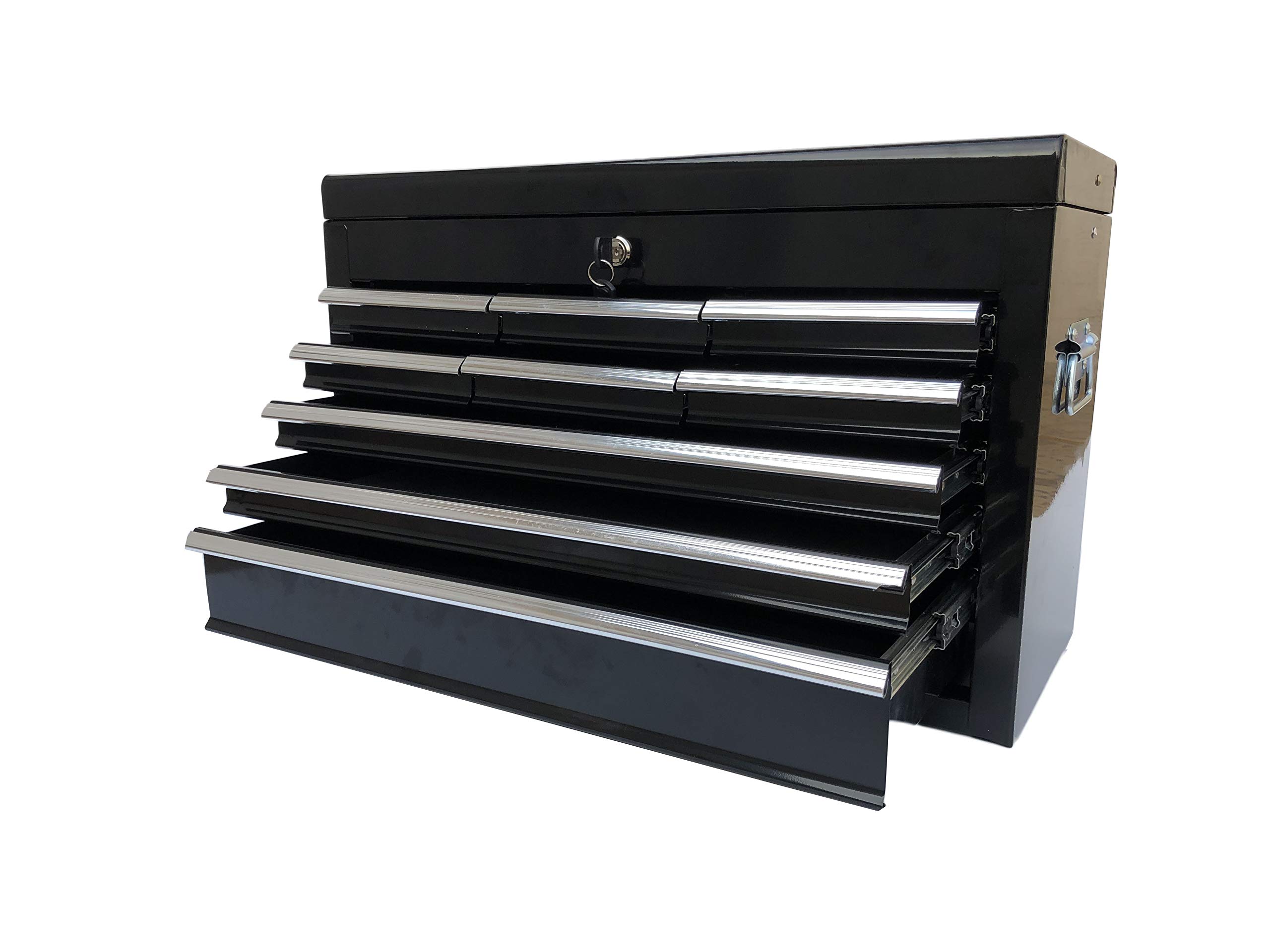 Workington Portable Metal Tool Chest with 9 Drawers, 24" 9-Drawer Tool Chest Cabinet with Ball Bearing Drawer Slides, Steel Tool Storage Box Organizer 4006 Black