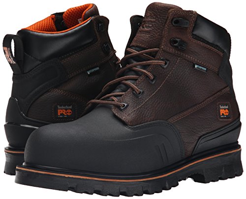 Timberland PRO mens 6 Inch Rigmaster Xt Steel Toe Waterproof Work Boot industrial and construction shoes, Brown Tumbled Leather, 9.5 US