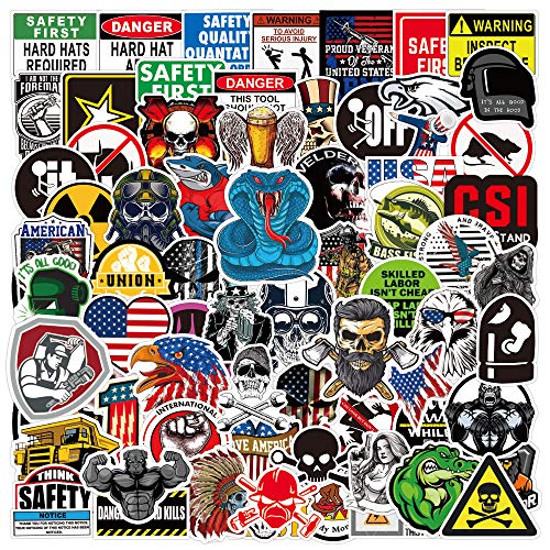 TOPSHI Hard Hat Stickers for Tool Chest Lunch Box,Stickers for Hard Hat Accessories,Tool Box Helmet Welding Construction Union Military Ironworker Lineman Oilfield Electrician Pipeliner(100pcs)